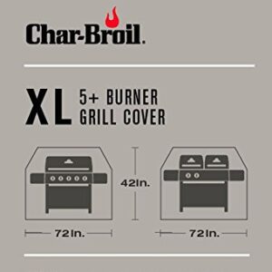 Char-Broil 463331422 Performance Amplifire 4-Burner Cart Style Liquid Propane Gas Grill Metallic Gray & 5+ Burner Extra Large Rip-Stop Grill Cover