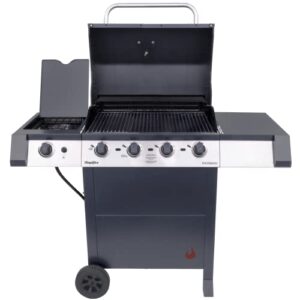 Char-Broil 463331422 Performance Amplifire 4-Burner Cart Style Liquid Propane Gas Grill Metallic Gray & 5+ Burner Extra Large Rip-Stop Grill Cover