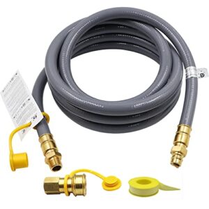 15ft, 24ft, 30ft, 50ft 3/4″ id natural gas hose with quick connect fittings for ng/lp propane appliances, grill, patio heaters, generators, pizza oven, etc. useful indoors & outdoors