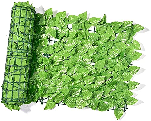 Expandable Faux Privacy Fence Artificial Ivy Leaf Hedge Roll Privacy Screen | Artificial Hedges Fence,Faux Ivy Vine Leaf Decoration UV Fade Protected for Balcony Patio (Size : 1×0.5m)