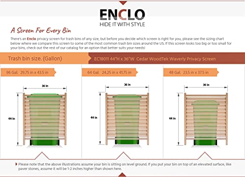 Enclo Privacy Screens EC18011 4ft H x 3ft W Waverly Outdoor Privacy Fence Panel Screen No Dig WoodTek Vinyl Louvered Kit (2-Pack), Cedar Color