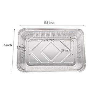 Waytiffer 20Pack Drip Pans Compatible with Weber Grills Spirit Gas Grills, Q Grills, Genesis and Genesis II LX 200 300 Series,Disposable Aluminum Foil BBQ Grease Trays, 8.5 x 6 Inch