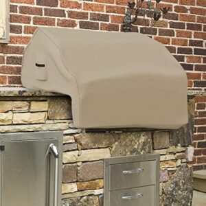 Covers & All Built-in Grill Cover Made of 12 Oz Waterproof Fabric with Air Pocket & Elastic for Snug Fit (32" W x 26" D x 24" H, Beige)