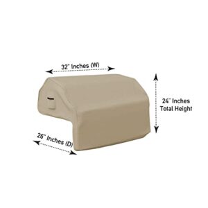 Covers & All Built-in Grill Cover Made of 12 Oz Waterproof Fabric with Air Pocket & Elastic for Snug Fit (32" W x 26" D x 24" H, Beige)