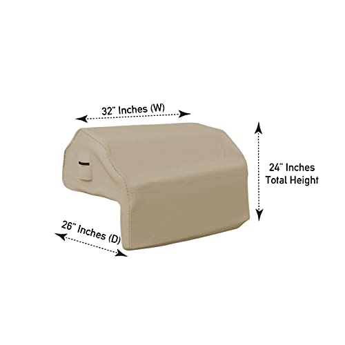 Covers & All Built-in Grill Cover Made of 12 Oz Waterproof Fabric with Air Pocket & Elastic for Snug Fit (32" W x 26" D x 24" H, Beige)