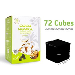 New! Bigger Cubes! 25x25x25-Coco Noura Coconut Shell charcoal-100% Natural charcoal-72pcs