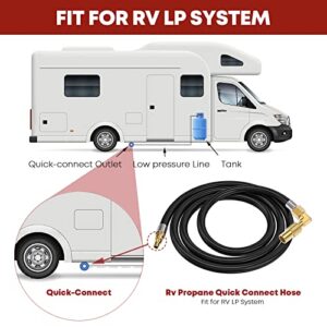 Improved Propane Quick Connect Hose, 12FT RV Propane Hose with Blackstone Propane Adapter, Quick Connect Propane Hose for Rv to Grill, Fit for Blackstone 22 Inch Griddle & 17” Blackstone Grill