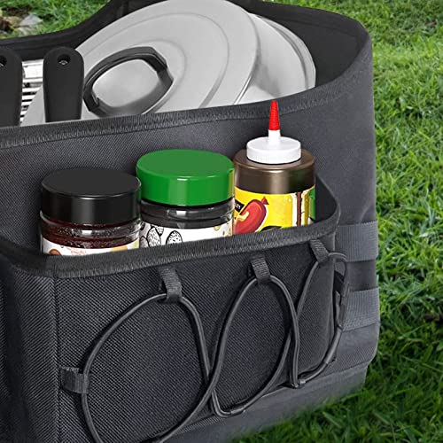 Favfully Carry Griddle Caddy, Cook Grilling Caddy, Picnic Basket Storage Bag for Griddle/BBQ Organizer Store All Your Grill Tools Accessories in One Place