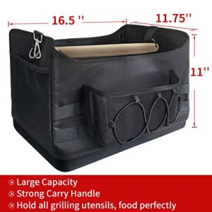 Favfully Carry Griddle Caddy, Cook Grilling Caddy, Picnic Basket Storage Bag for Griddle/BBQ Organizer Store All Your Grill Tools Accessories in One Place