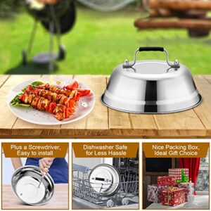 Joyfair Cheese Melting Dome Set, 9 inch Round Metal Basting Covers, Griddle Accessories for Outdoor BBQ for Grilling Steak/Steaming Vegetable, Heavy Duty Lid & Heat Proof Handle(2 Packs)