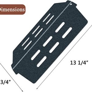 QuliMetal 17.5 Inch Flavorizer Bars and Heat Deflectors for Weber Genesis 300 Series Grill with Front Control Knob, Genesis E310 E320 E330 S310 S320 S330, Porcelain Steel Parts for Weber 7620 7621