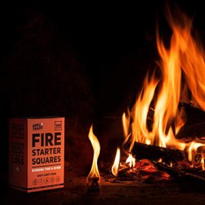 Grill Trade Fire Starter Squares 144, Easy Burn Your BBQ Grill, Camping Fire, Wood Stove, Smoker Pellets, Lump Charcoal, Fireplace - Fire Cubes are The Best Barbeque Accessories - 100% All Natural