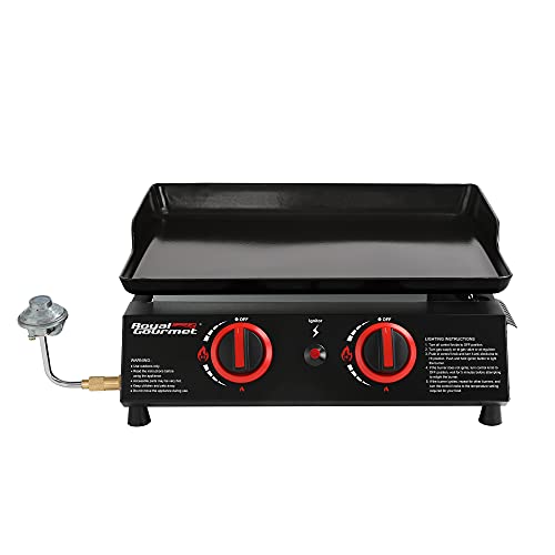 Royal Gourmet PD1203A 2 Burner Portable Griddle 18inch Tabletop Gas Grill Tailgate, Black