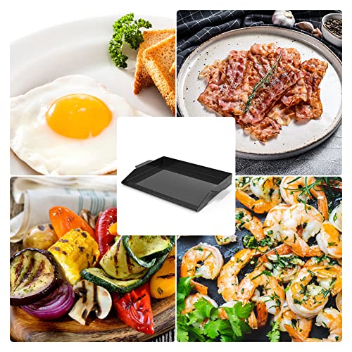 Onlyfire Chef Universal Porcelain-enameled Cast Iron Cooking Griddle, Non-Stick Grill Plate with extra high sidewalls for All Gas Grills and 4 Burner Range Oven