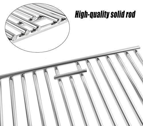 17" x 13 1/4" SOLID Stainless Steel Cooking Grates, Replacement Parts for Charbroil 463411512, 463411712, 463411911, C-45G4CB, 720-0719BL, 720-0773, Nexgrill 720-0783, 720-0773, Master Forge 1010037