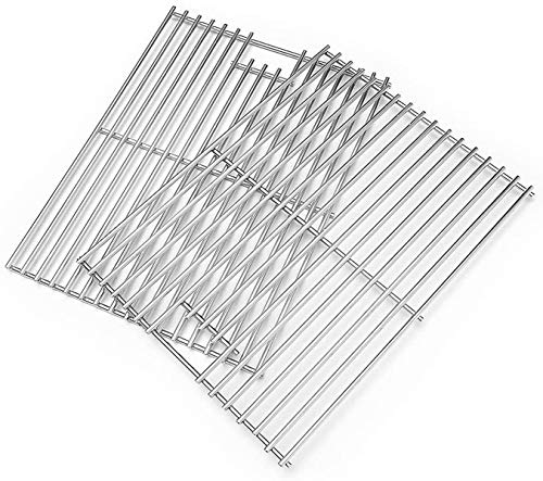 17" x 13 1/4" SOLID Stainless Steel Cooking Grates, Replacement Parts for Charbroil 463411512, 463411712, 463411911, C-45G4CB, 720-0719BL, 720-0773, Nexgrill 720-0783, 720-0773, Master Forge 1010037