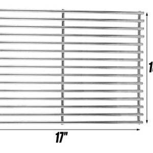 17" x 13 1/4" SOLID Stainless Steel Cooking Grates, Replacement Parts for Charbroil 463411512, 463411712, 463411911, C-45G4CB, 720-0719BL, 720-0773, Nexgrill 720-0783, 720-0773, Master Forge 1010037