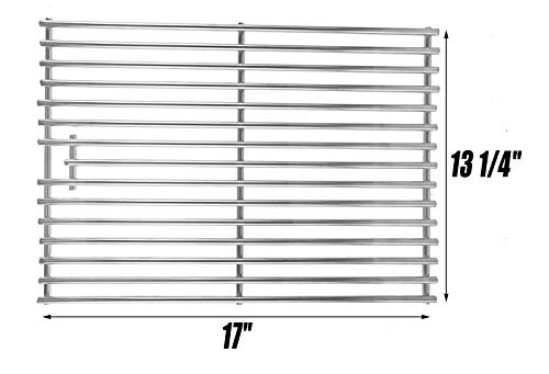 17" x 13 1/4" SOLID Stainless Steel Cooking Grates, Replacement Parts for Charbroil 463411512, 463411712, 463411911, C-45G4CB, 720-0719BL, 720-0773, Nexgrill 720-0783, 720-0773, Master Forge 1010037