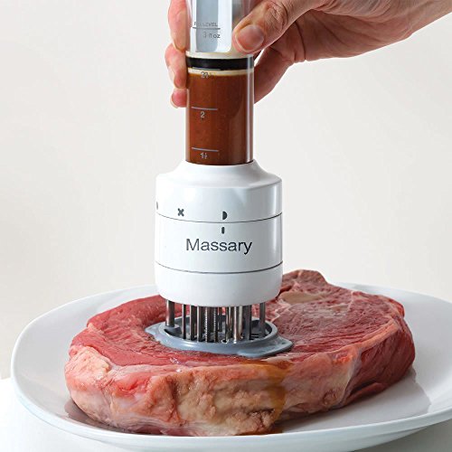 Meat Tenderizer Needle 30 Stainless Steel(3 injection needle pinhole) Blade and Meat Injector 3 Oz Marinade Flavor Syringe - Massary.