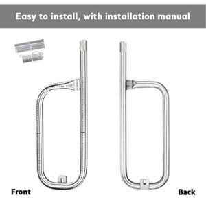 Uniflasy 60040 17 Inch Grill Burner Tube for Weber Q100 Q120 Q1000 Q1200 304 Stainless Steel Baby Q 386001 386002 516002, 516001, 50060001, 51060001 Gas Grills, Replacement Part Weber 69957/45657