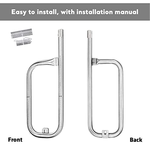 Uniflasy 60040 17 Inch Grill Burner Tube for Weber Q100 Q120 Q1000 Q1200 304 Stainless Steel Baby Q 386001 386002 516002, 516001, 50060001, 51060001 Gas Grills, Replacement Part Weber 69957/45657