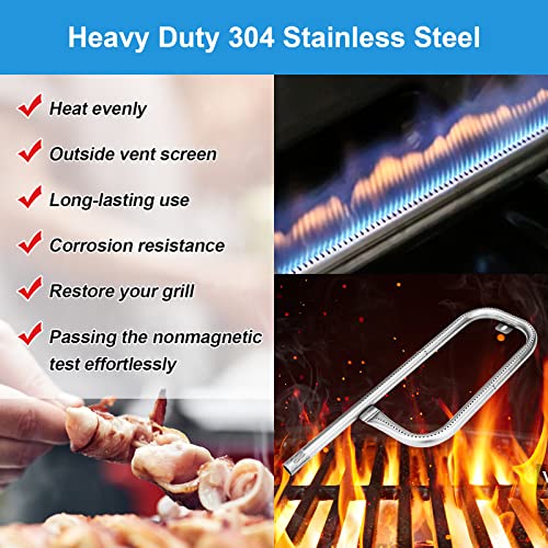 Uniflasy 60040 17 Inch Grill Burner Tube for Weber Q100 Q120 Q1000 Q1200 304 Stainless Steel Baby Q 386001 386002 516002, 516001, 50060001, 51060001 Gas Grills, Replacement Part Weber 69957/45657