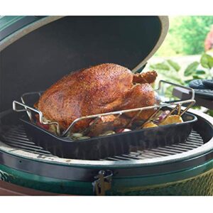 KAMaster Turkey Rack for Big Green Egg Rib Rack Stainless Steel for Smoking and Grilling Dual Purpose V Shaped Turkey Roasting Rack for Large BGE,Kamado Grill Joe,Primo,Vision and Other 18in Grill