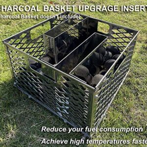 Minion Method for Oklahoma Joe Charcoal Firebox Basket, Maze Bars for Most Charcoal Ash Basket, Stainless Steel, 8 x 5.5 x 7.5 inches