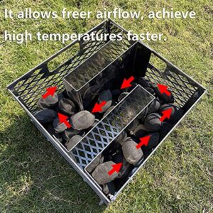 Minion Method for Oklahoma Joe Charcoal Firebox Basket, Maze Bars for Most Charcoal Ash Basket, Stainless Steel, 8 x 5.5 x 7.5 inches