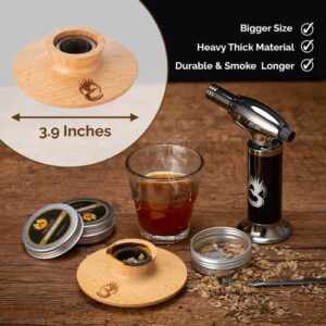 Cocktail Smoker Kit With Torch, Four flavored Wood Smoker chips, Old fashioned Smoker kit for Whisky Bourbon, Whisky Gift for Him/Father/Husband/Self (No Butane)