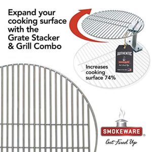 SMOKEWARE Stainless Steel Grill Grate – Compatible with Large Big Green Egg, Heavy Duty Gauge, 18 inches