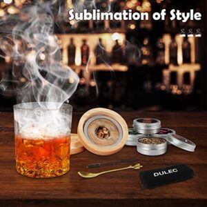 Old Fashioned Cocktail Smoker Kit, DULEC Whiskey & Bourbon Smoker Kit with 4 Flavors Wood Chip, Drink Smoker Infuser Kit with Portable Bag -Gift for Dad, Husband, Friends (No Torch)