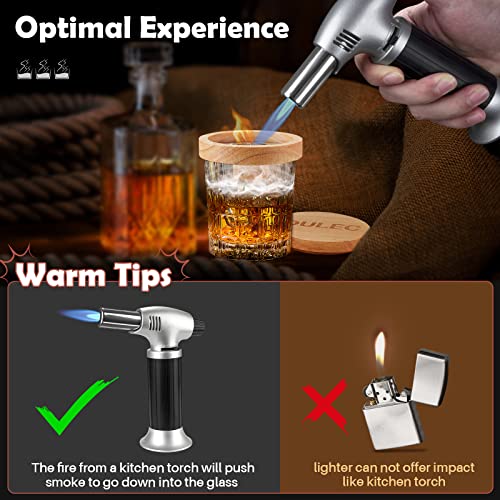 Old Fashioned Cocktail Smoker Kit, DULEC Whiskey & Bourbon Smoker Kit with 4 Flavors Wood Chip, Drink Smoker Infuser Kit with Portable Bag -Gift for Dad, Husband, Friends (No Torch)