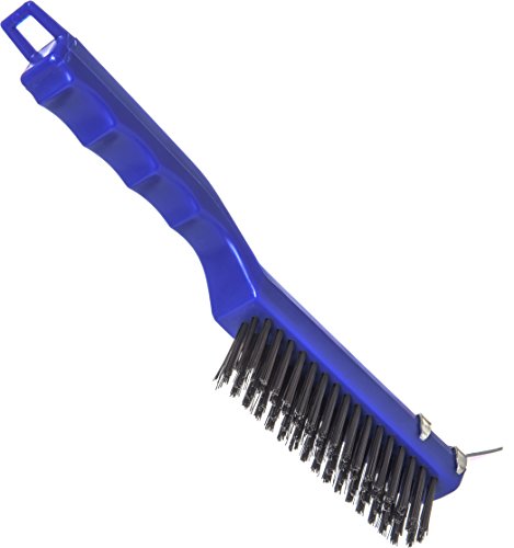 SPARTA 4067100 Flo-Pac Plastic Kitchen Brush, Grill Cleaning Brush, Griddle Brush With Scraper For Kitchen, Restaurant, Home , 11.38 Inches, Blue