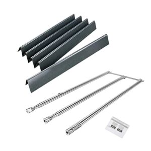 qulimetal 67722 grill burner with 7540 24.5 inch flavor bars for weber genesis 300 (side burner), genesis e310 e320 ep310 ep320 s310 s320 (2007)