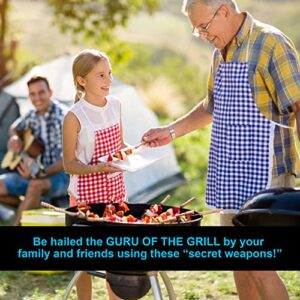 BBQ Grill Mat, Heavy Duty BBQ Grilling Mats for Outdoor Grill, Non Stick, Reusable, Easy to Clean, 15.7 x 12.9 Inch, Set of 5