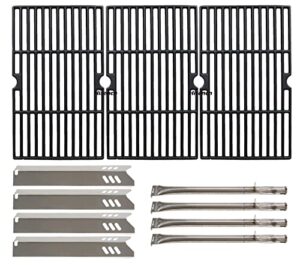 hisencn grill burner tube, heat plates, grill grates repair kit replacement for dyna glo dgf510sbp, backyard, uniflame gas grills