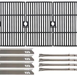 Hisencn Grill Burner Tube, Heat Plates, Grill Grates Repair kit Replacement for Dyna Glo DGF510SBP, Backyard, Uniflame Gas Grills