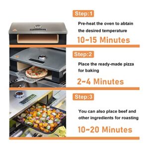 Outdoor Pizza Oven for Grill Professional Series Stainless and Enamel Steel Pizza Stone Box Oven Grill for Garden Outside Backyard Grill Pizza Oven