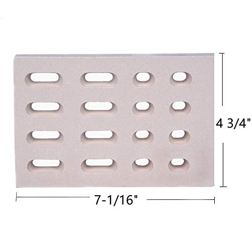 GasSaf Ceramic Brick Replacement for Barbeques Galore Grand Turbo, Grand Hall, Members Mark Grills, 4 Packs Heat Plate Flame Tamer (7 1/16" L x 4 3/4" W x 1/2" H)(12-Pack)