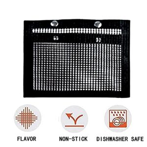 Hylfenis BBQ Mesh Grill Bags for Outdoor Grill, 2PACK Non-Stick Mesh Bags for Grilling,12 x 9.5Inch, 8.66 x 10.6 Inch-Charcoal,For Pellet Smoker BBQ Grilling