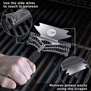 KP 3 in 1 Dream Set- Safe Grill Cleaning Kit - Bristle Free Grill Brush for Outdoor Grill w/Grill Scraper +Heavy Duty Grill Mat|Best BBQ Brush for Grill Cleaning | Grill Accessories for All Grills