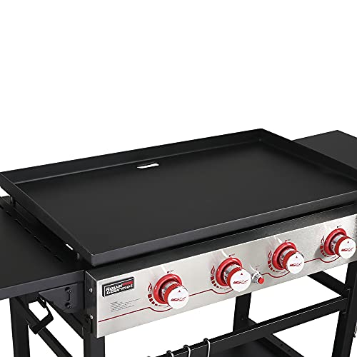 Royal Gourmet BBQ Propane Gas 36 Inch Grill Outdoor 4 Burner Flat Top Griddle Grills with Protect Cover, Camping Garden Backyard Cooking, Black, GB4000C