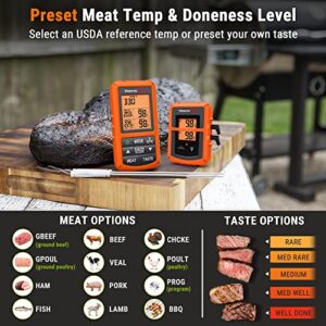 ThermoPro TP20 500FT Wireless Meat Thermometer with Dual Meat Probe, Digital Cooking Food Meat Thermometer Wireless for Smoker BBQ Grill Thermometer