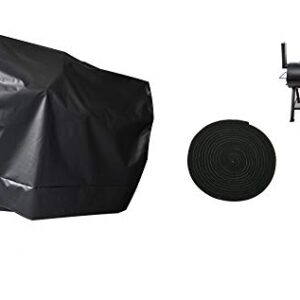 acoveritt Heavy Duty Charcoal Grill Offset Smoker Cover, Outdoor Smokestack BBQ Cover, Special Fade and UV Resistant Material, Fits Brinkmann Trailmaster, Char-Broil, Dyna-Glo and More Black