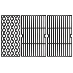 uniflasy cast iron cooking grates for dyna glo dgh450crp dgh450crp-d 4 burner, dgh485crp dgh474crp 5 burner cooking grid replacement part kit