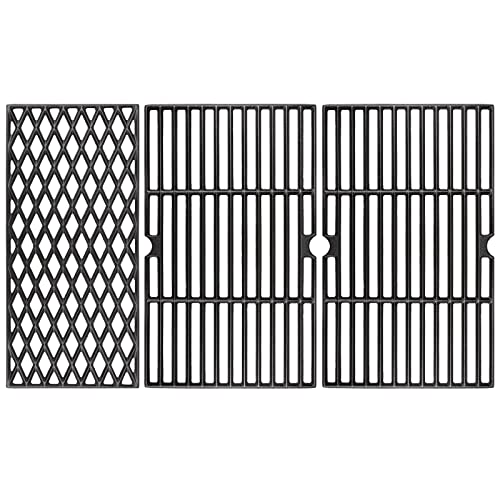 Uniflasy Cast Iron Cooking Grates for Dyna glo DGH450CRP DGH450CRP-D 4 Burner, DGH485CRP DGH474CRP 5 Burner Cooking Grid Replacement Part Kit