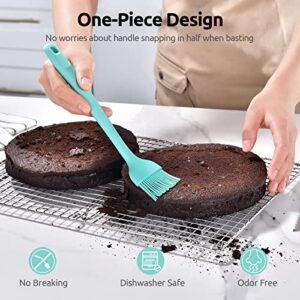 Angled Large Silicone Basting Brush, U-Taste 600ºF Heat Resistant 9.8 inch Kitchen Pastry Cooking Baking Food Rubber Head-Up Baster Brush for Oil Sauce BBQ Butter Grill Meat Egg Bread (Aqua Sky)