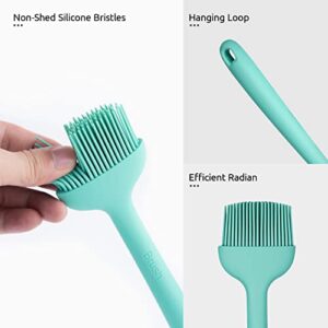 Angled Large Silicone Basting Brush, U-Taste 600ºF Heat Resistant 9.8 inch Kitchen Pastry Cooking Baking Food Rubber Head-Up Baster Brush for Oil Sauce BBQ Butter Grill Meat Egg Bread (Aqua Sky)