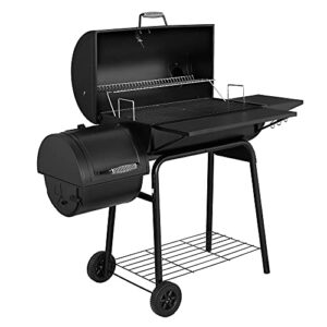 Royal Gourmet CC1830SC Charcoal Grill Offset Smoker with Cover, 811 Square Inches, Black, Outdoor Camping